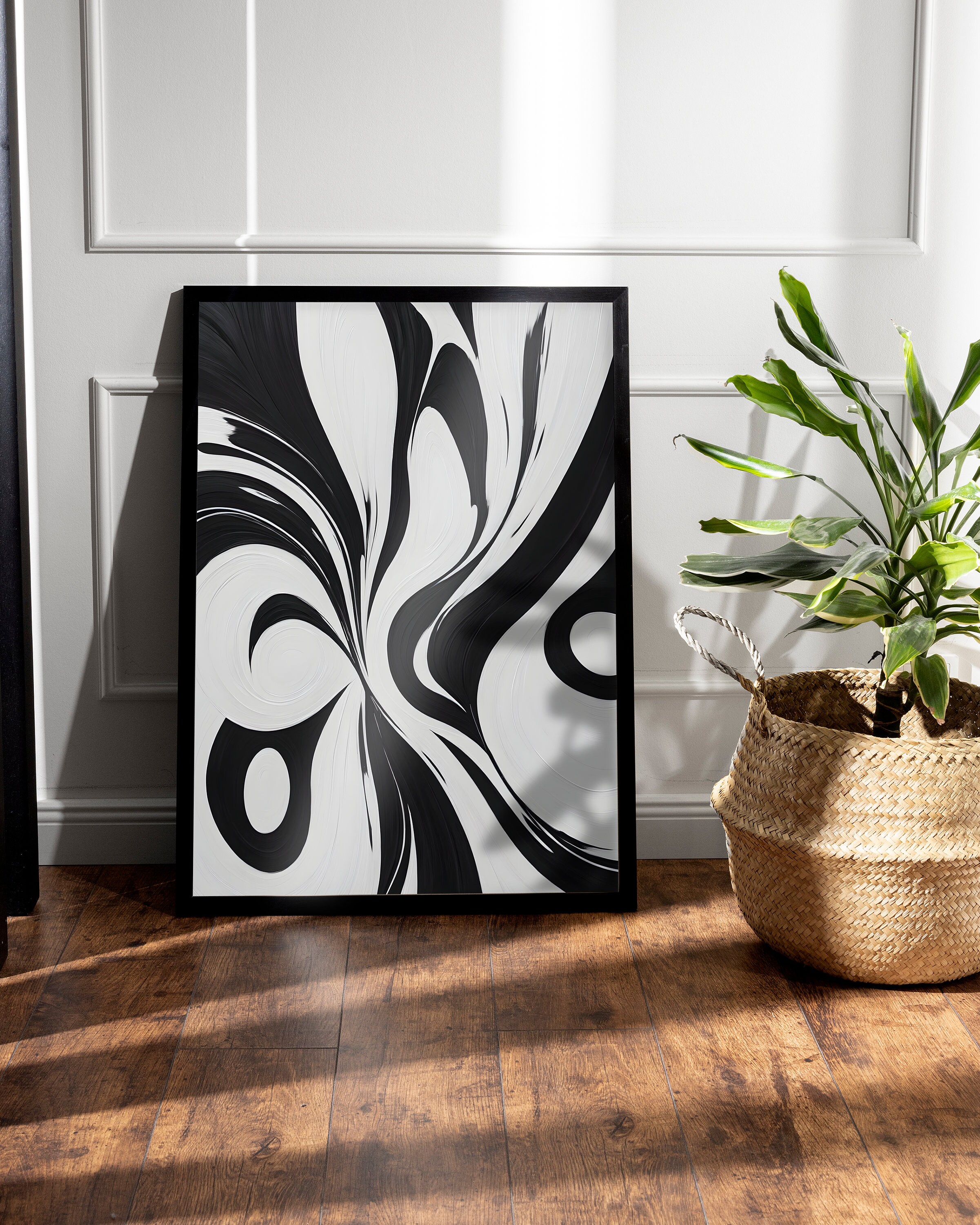 Black and White Abstract Poster Digital Art | Printable Wall Art ...
