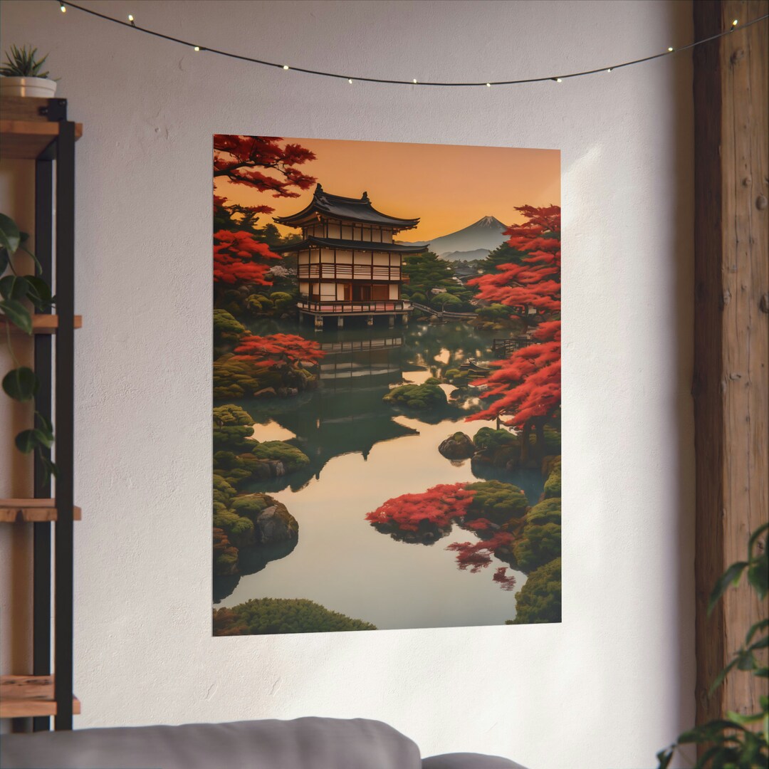 Buy Japanese Ukiyo-e Poster Matte AI Wall Art Ukiyo-e Print Landscape ...