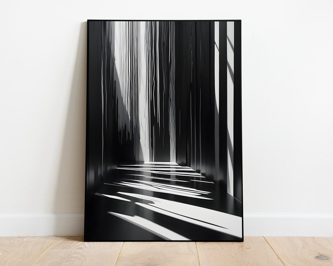 Black and White Abstract Poster Digital Art | Printable Wall Art ...