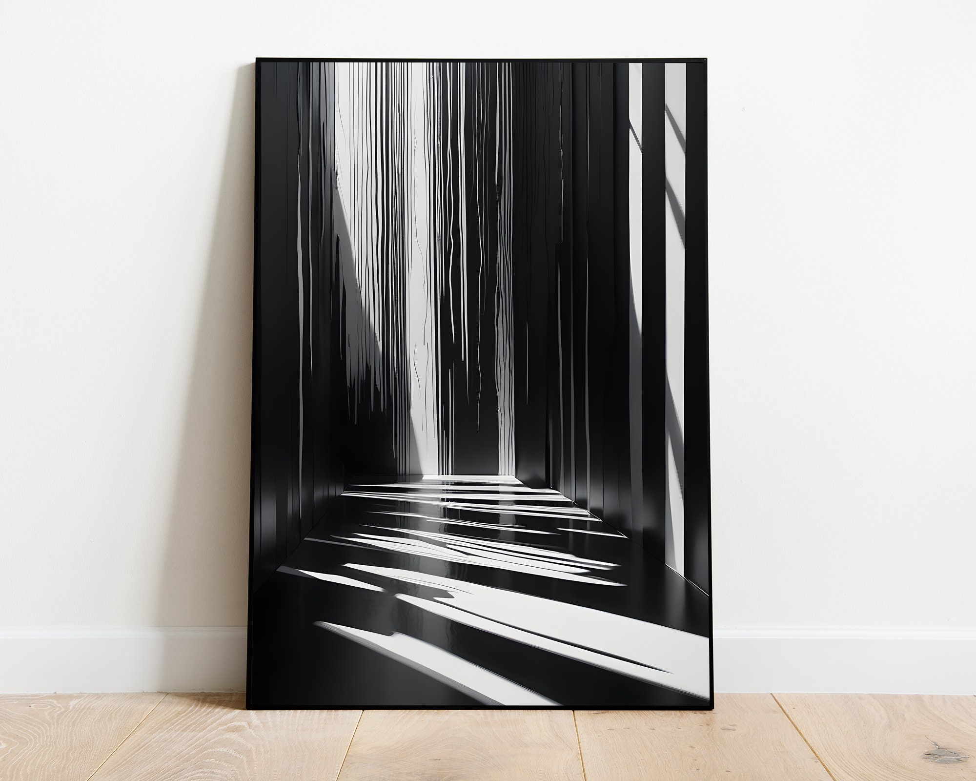 Black and White Abstract Poster Digital Art | Printable Wall Art ...