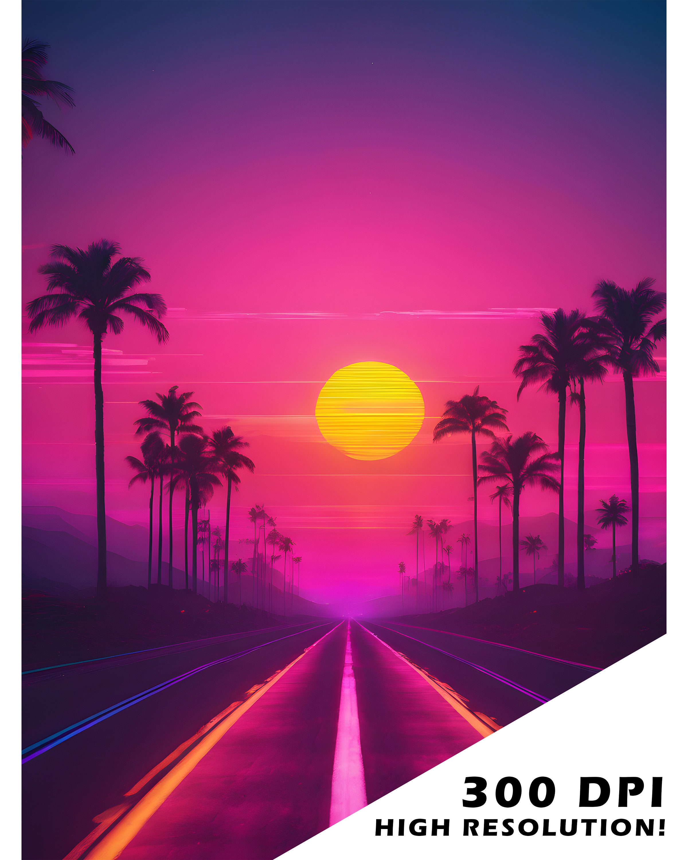Synthwave Poster Digital Art | Printable Wall Art | Cyber City Print ...