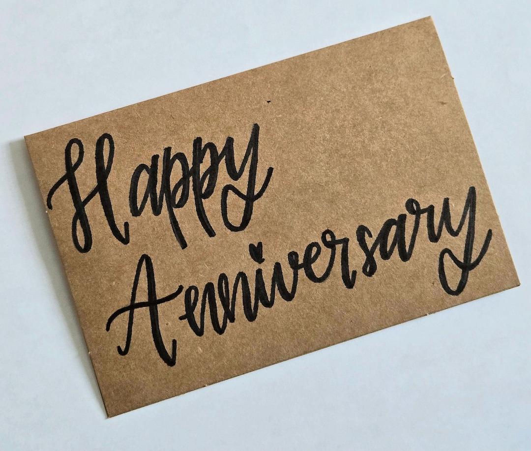 Happy Anniversary Calligraphy Card - Etsy