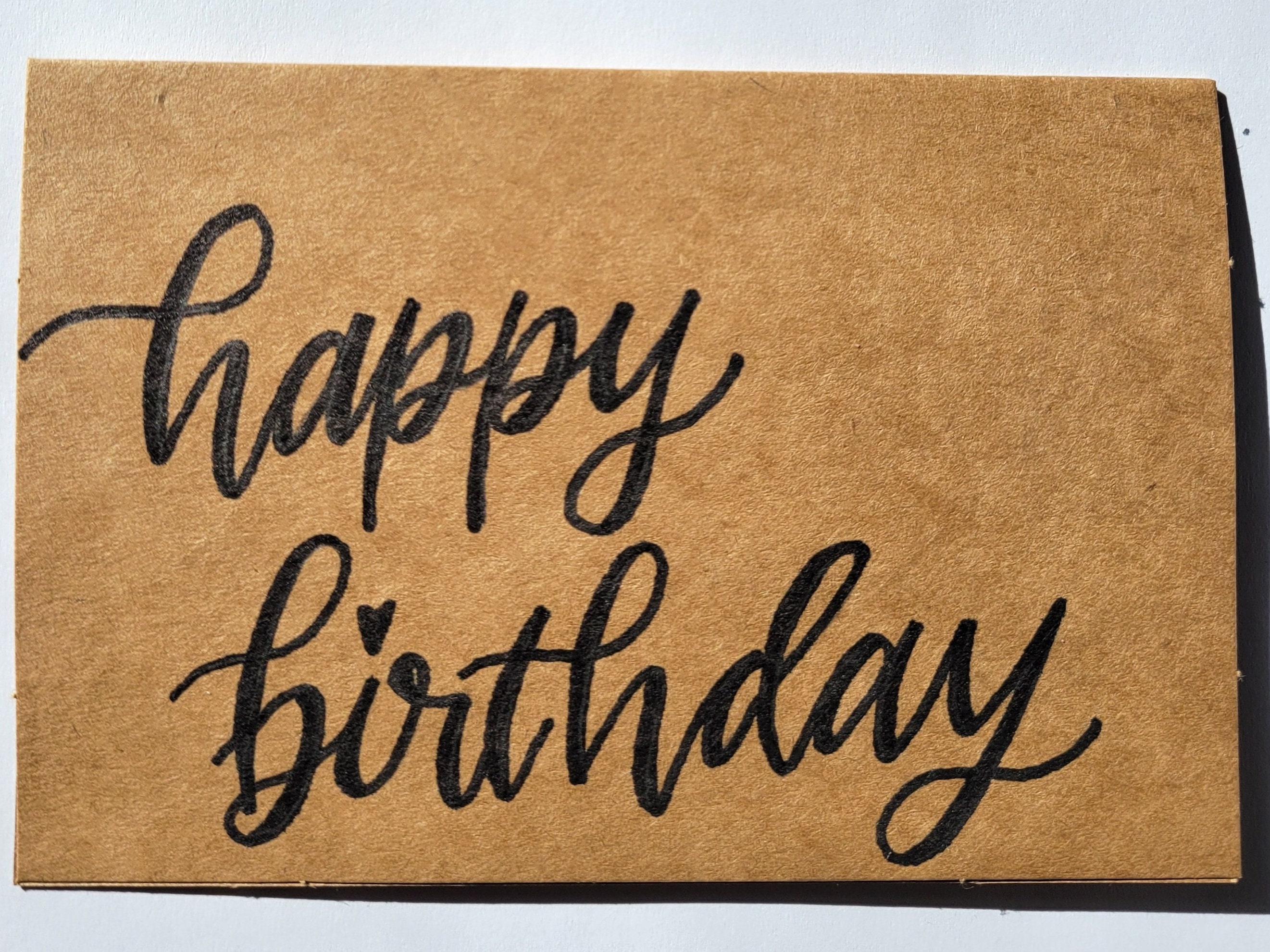 Happy Birthday Calligraphy Card Etsy