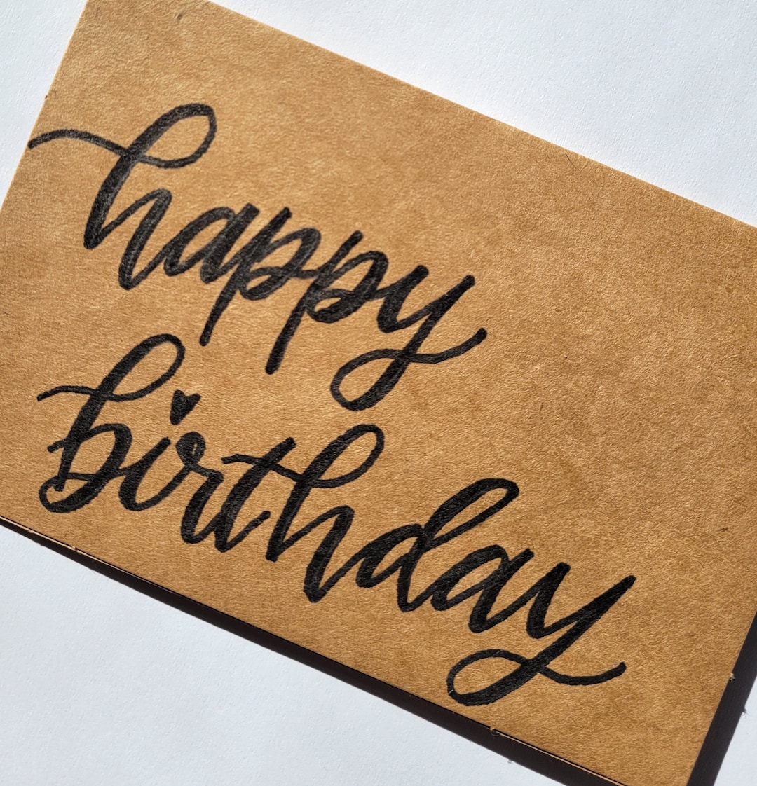 Happy Birthday Calligraphy Card - Etsy