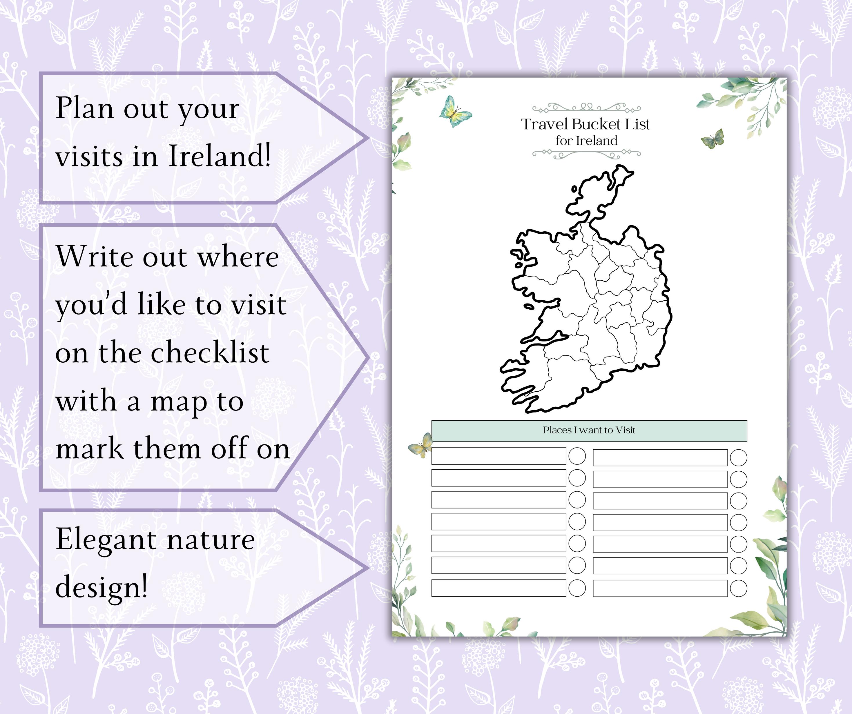 Ireland Bucket List Printable PDF | Travel Bucket List | Travel to ...