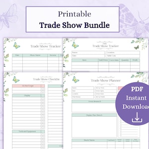 Trade Show Tracker Bundle Printable PDF | Craft Fair Tracker | Trade ...