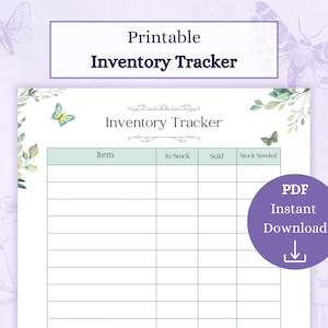 Inventory Tracker Printable PDF | Inventory Management | Order Tracker ...