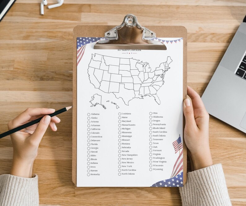 50 States Checklist Printable PDF | States Visited Map | Roadtrip ...