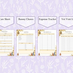 Rabbit Record Keeping Bundle Printable PDF | Rabbit Care Sheet | Bunny Chores | Expense Log ...