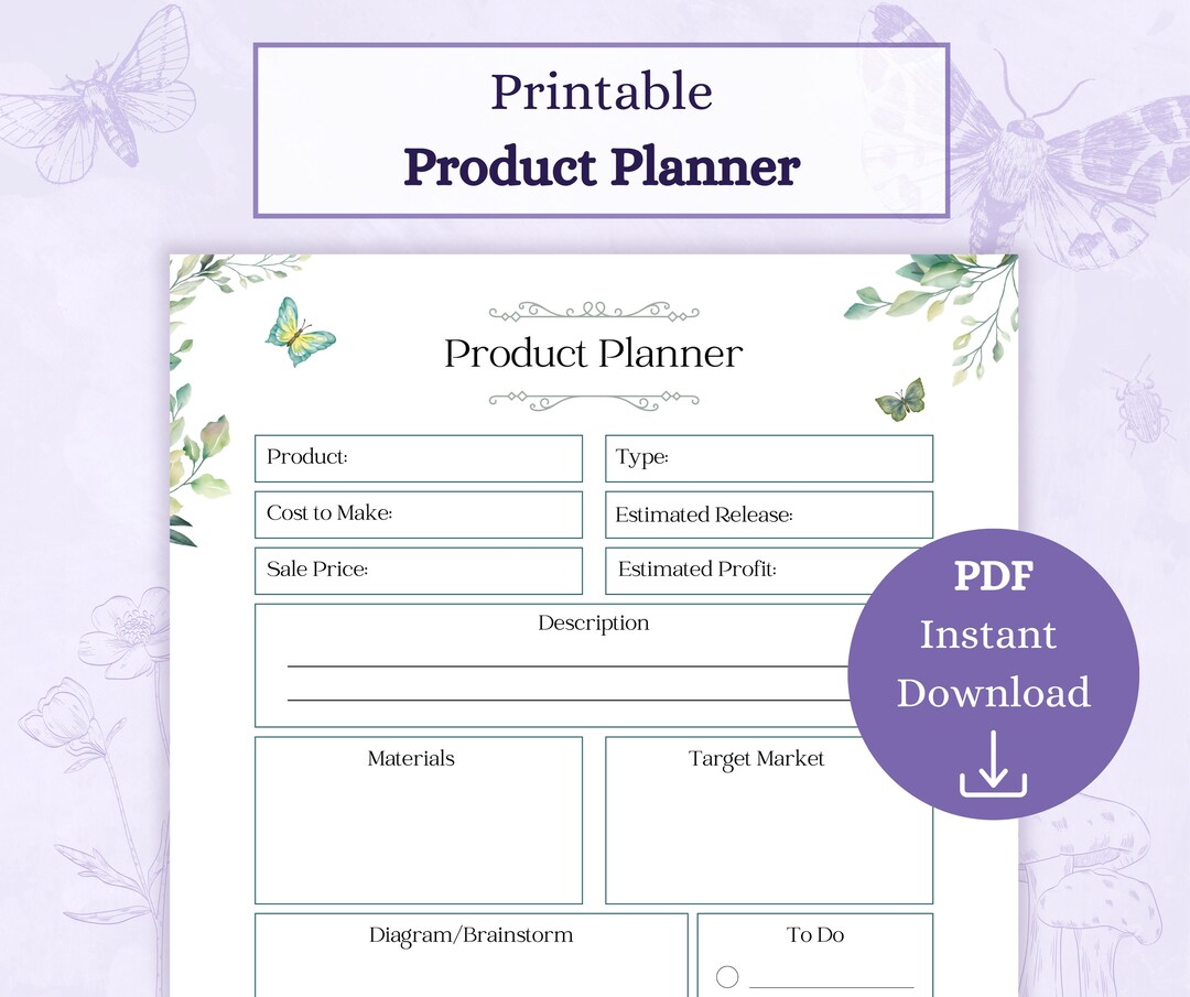 Product Planner Printable PDF | Project Planner | Business Plan ...