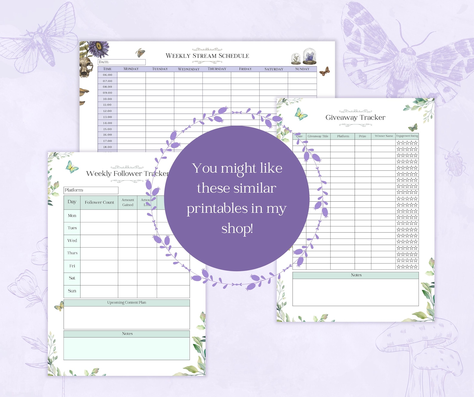 Weekly Follower Tracker Printable PDF | Subscriber Tracker | Social ...
