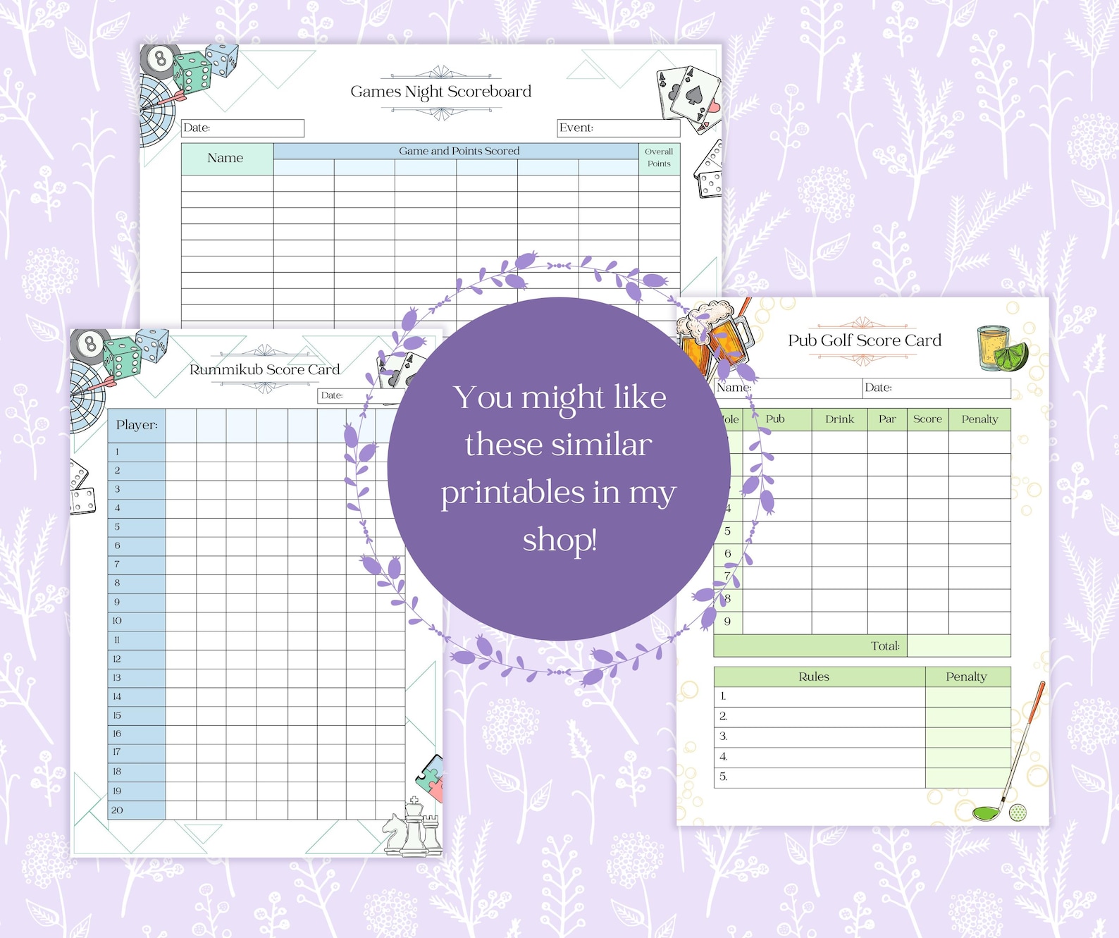 Dominos Score Card Printable PDF | Dominoes Score Board | Dominos Tally ...