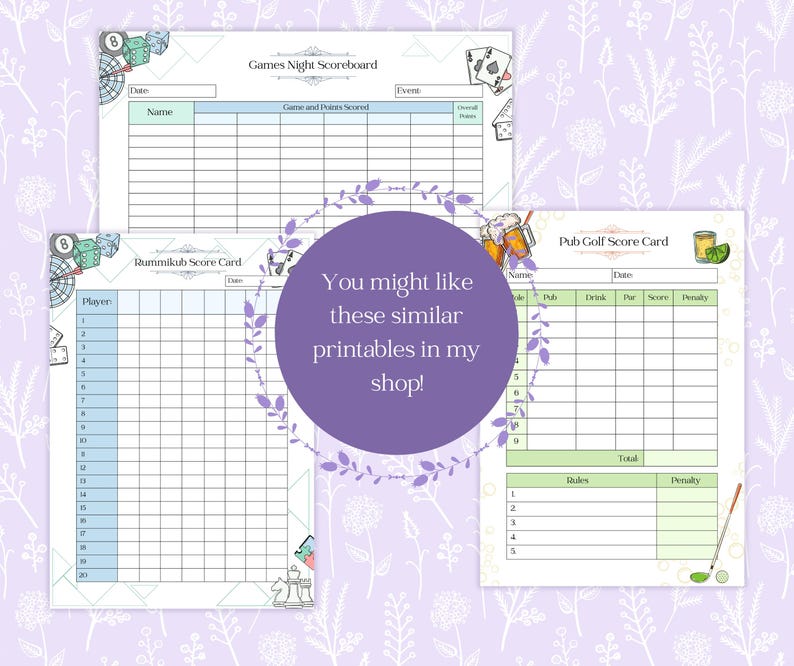 Dominos Score Card Printable PDF | Dominoes Score Board | Dominos Tally ...