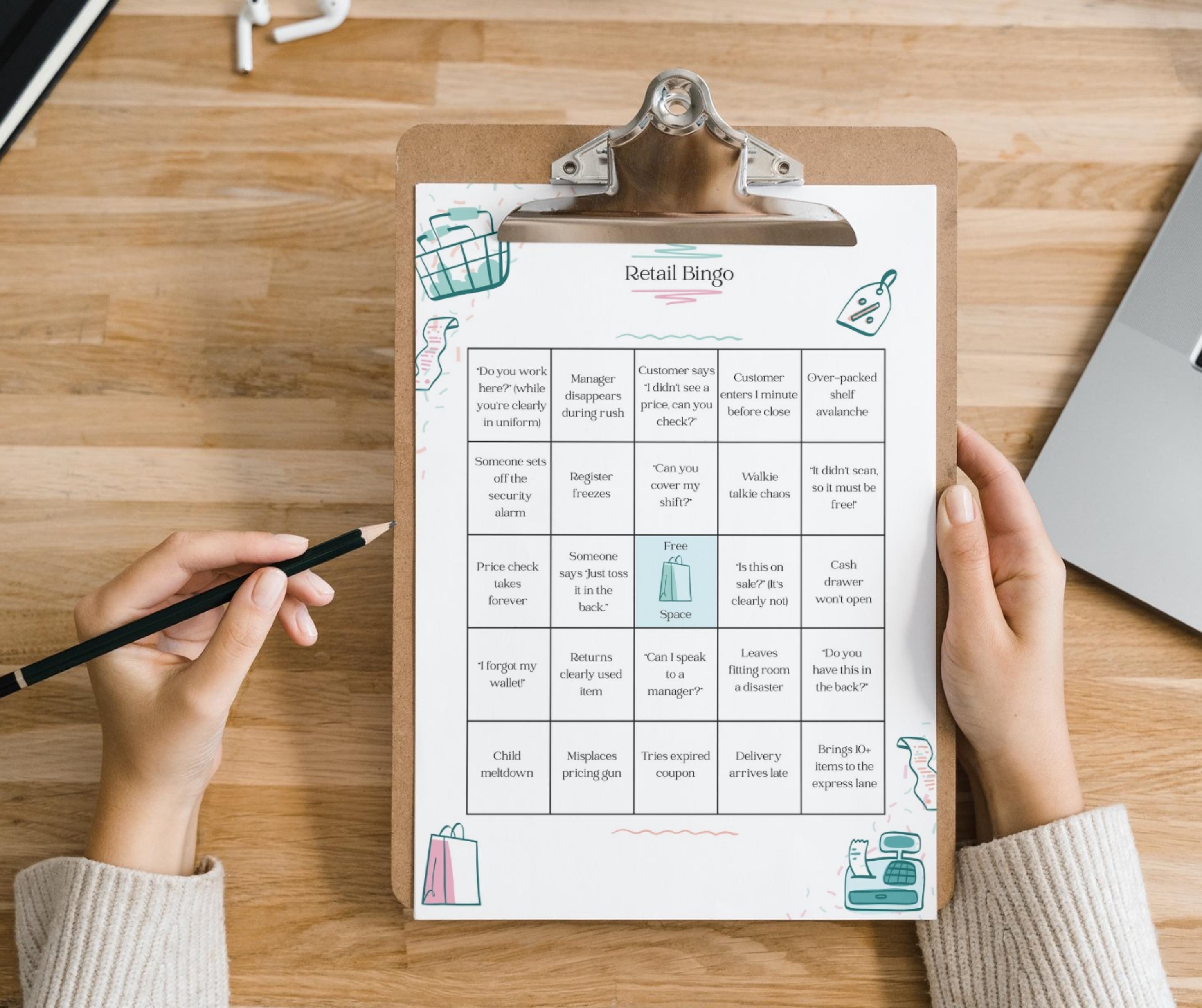 Retail Bingo Game Printable PDF | Retail Assistant Employee Bingo ...