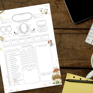 Druid Dnd Character Sheet Printable PDF | Themed Nature Druid Character ...