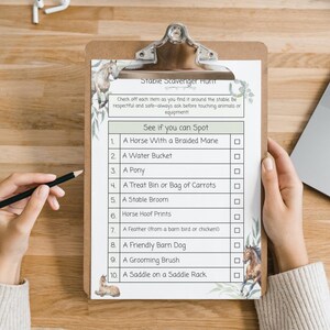 Stable Scavenger Hunt Printable PDF | Horse Scavenger Hunt | Pony Party ...