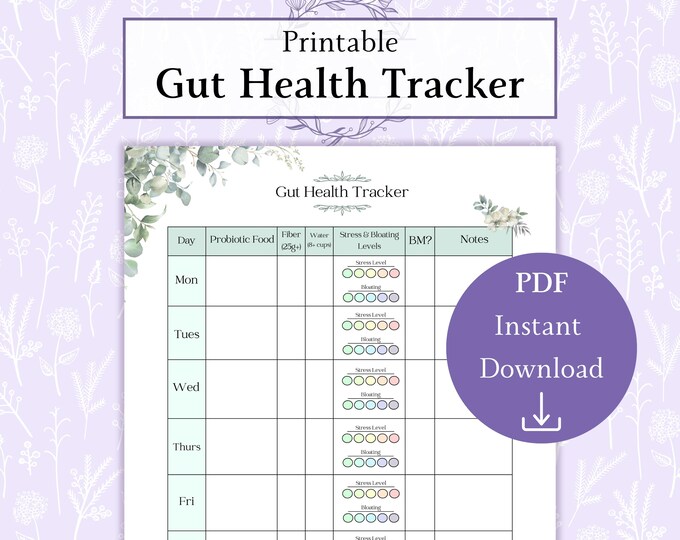 7-day Gut Health Planner: Printable Wellness Journal (PDF Download ...