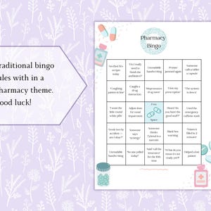 Pharmacy Bingo Card Sheet Printable PDF | Pharmacy Games | Funny Work ...