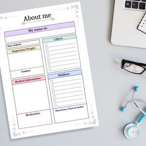 About Me Sheet Printable PDF | Dementia Care | Get to Know Me ...
