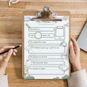 Toddler All About Me Printable PDF | Favorite Things List | Introduce ...