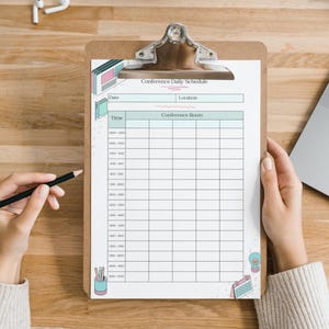 Conference Schedule Printable PDF | Corporate Daily Schedule ...