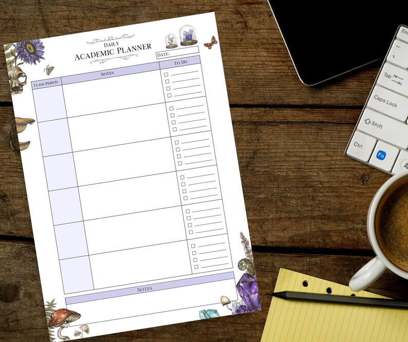 Academic Planner Printable PDF | Daily Witchy Planner | College Planner ...