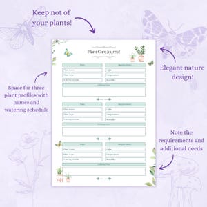 Plant Care Journal Bundle Printable PDF | Plant Care Tracker Journal ...