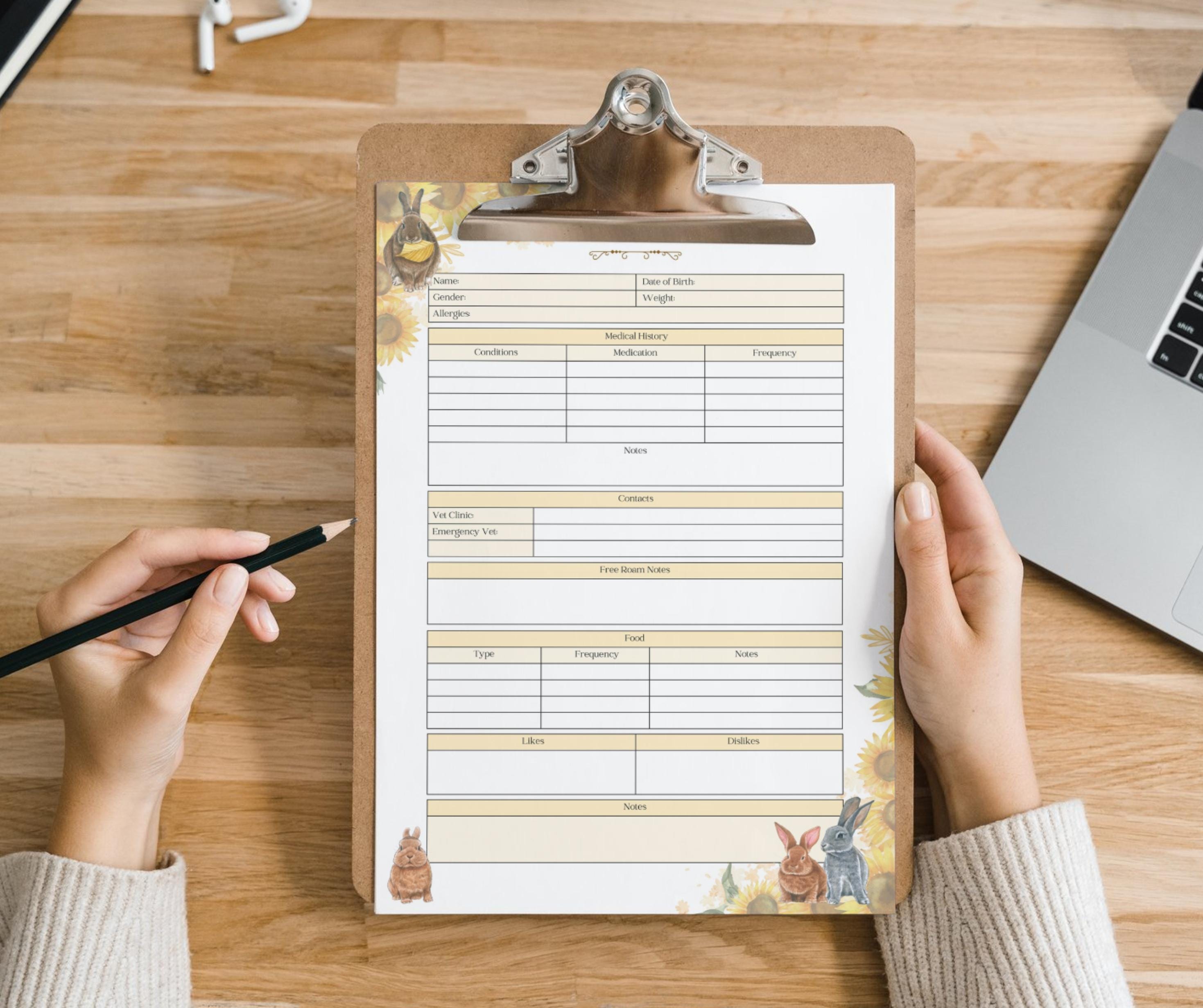 Rabbit Care Sheet Printable PDF | Bunny Care Guide | Rabbit Care ...