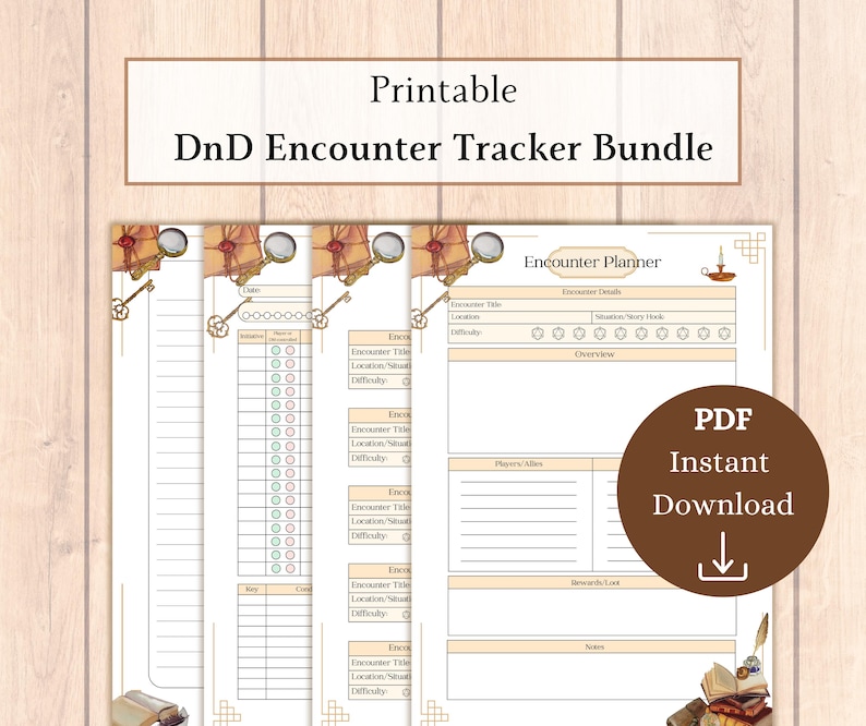 Dnd Encounter Tracker Bundle Printable PDF | DM Encounter Planner ...