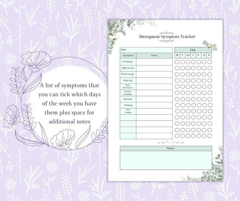 Menopause Symptom Tracker Printable PDF | Menopause Journal | Hormone ...