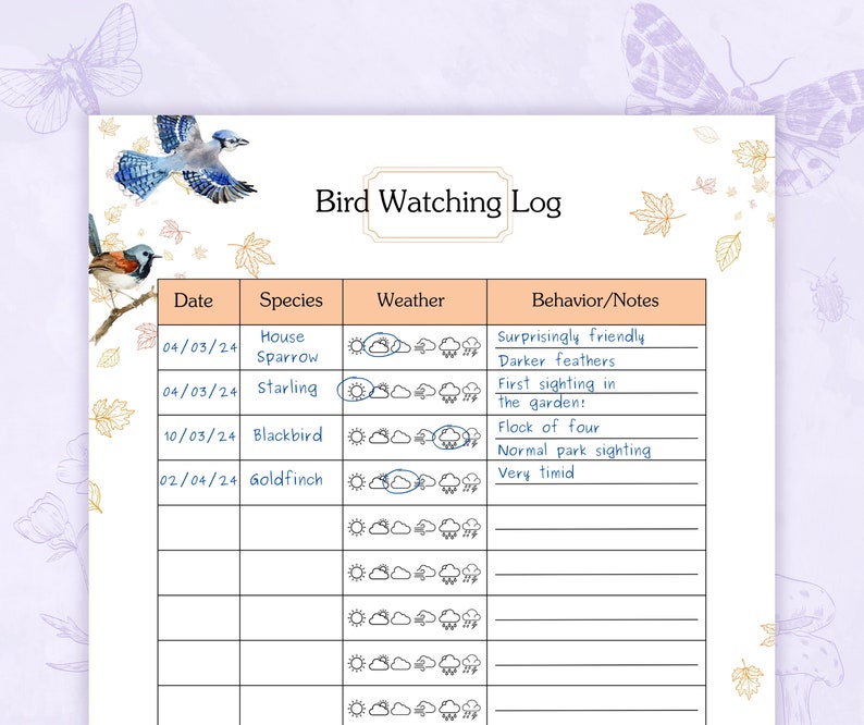 Bird Watching Journal Bundle Printable PDF | Bird Nerd | Bird Diary ...