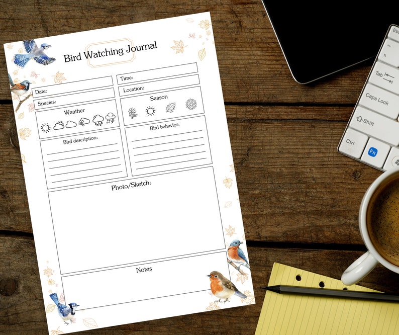 Bird Watching Journal Printable PDF | Bird Diary | Bird Nerd | Birding ...