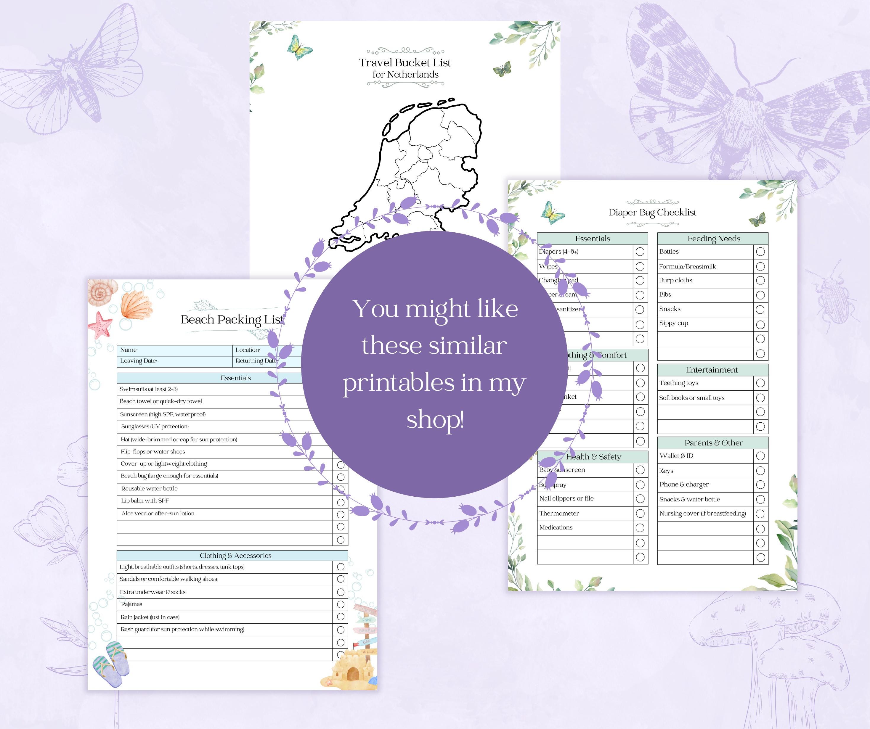 Baby Travel Packing List Printable PDF | Vacation Planner | Infant ...