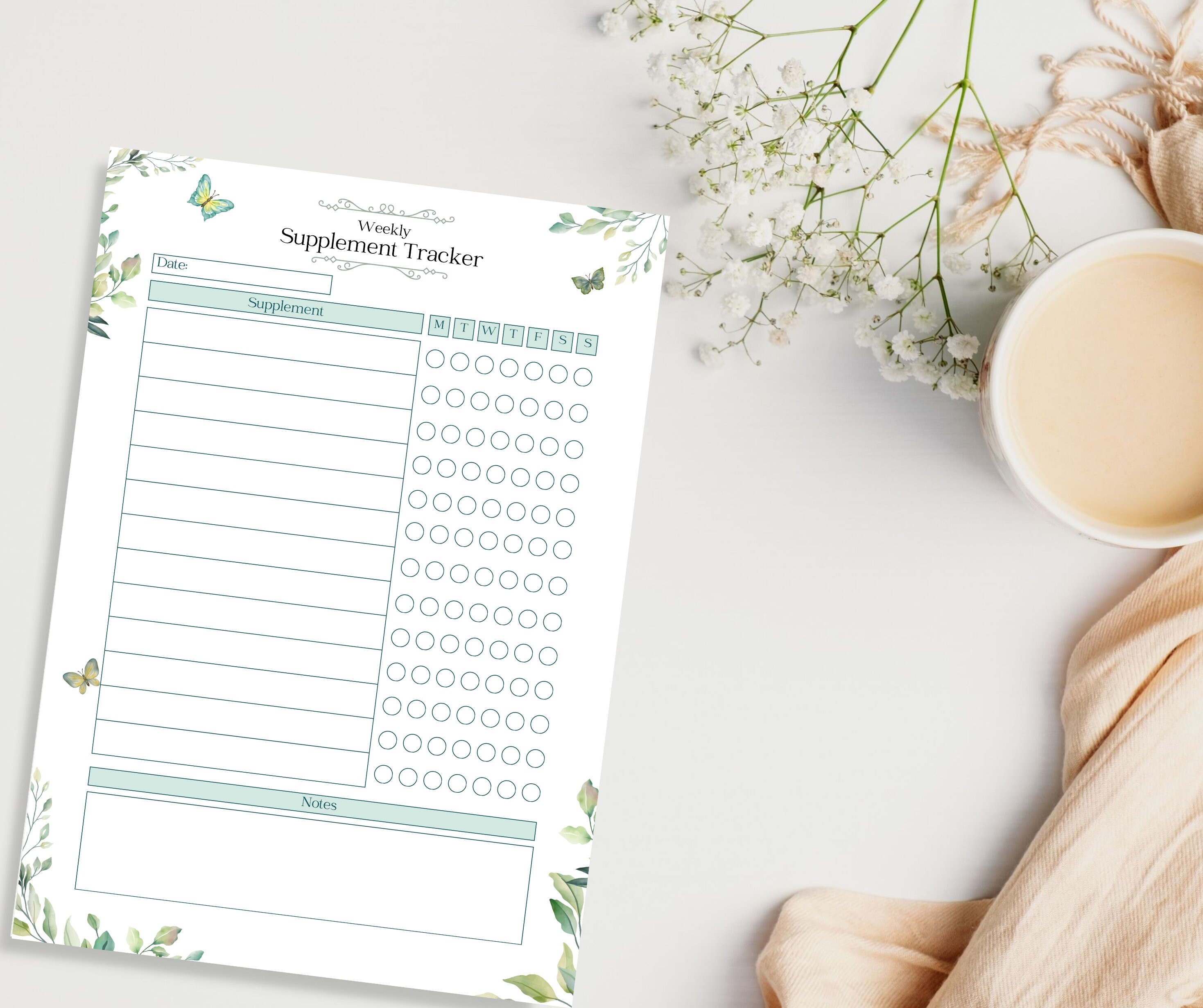 Weekly Supplement Tracker Printable PDF | Wellness Journal | Weekly ...