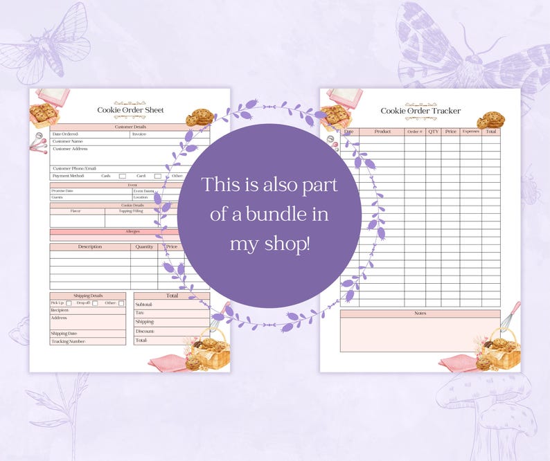 Cookie Order Form Printable PDF | Bakery Order Form Template | Food ...