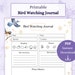 Bird Watching Journal Printable PDF | Bird Diary | Bird Nerd | Birding ...