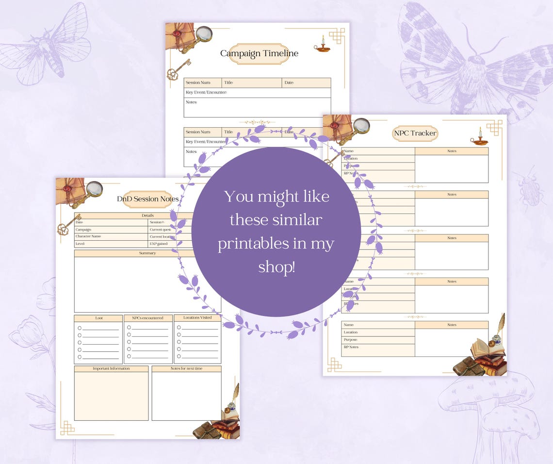 Gothic Character Sheet and Dnd Character Backstory Bundle Printable PDF ...