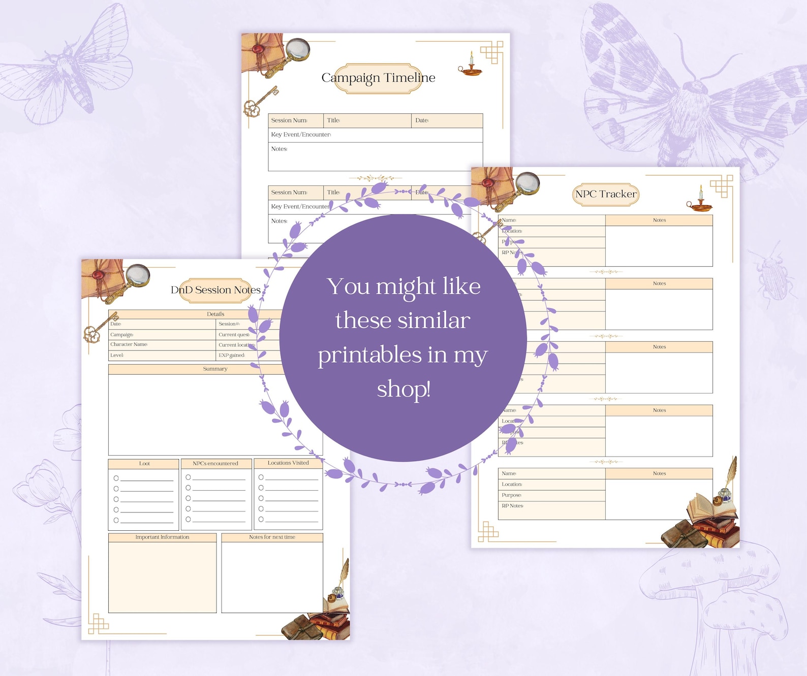 Gothic Character Sheet and Dnd Character Backstory Bundle Printable PDF ...