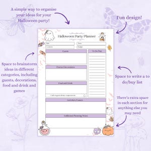 Halloween Planner Printable PDF | Halloween Party Planner | Spooky to ...