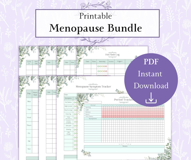 Menopause Bundle Printable PDF | Menopause Tracker | Perimenopause ...
