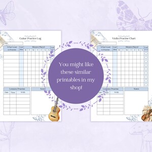 Guitar Practice Chart Printable PDF | Weekly Practice Log | Guitar ...