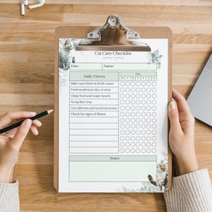 Cat Care Checklist Printable PDF | New Kitten Checklist | Pet Sitter ...