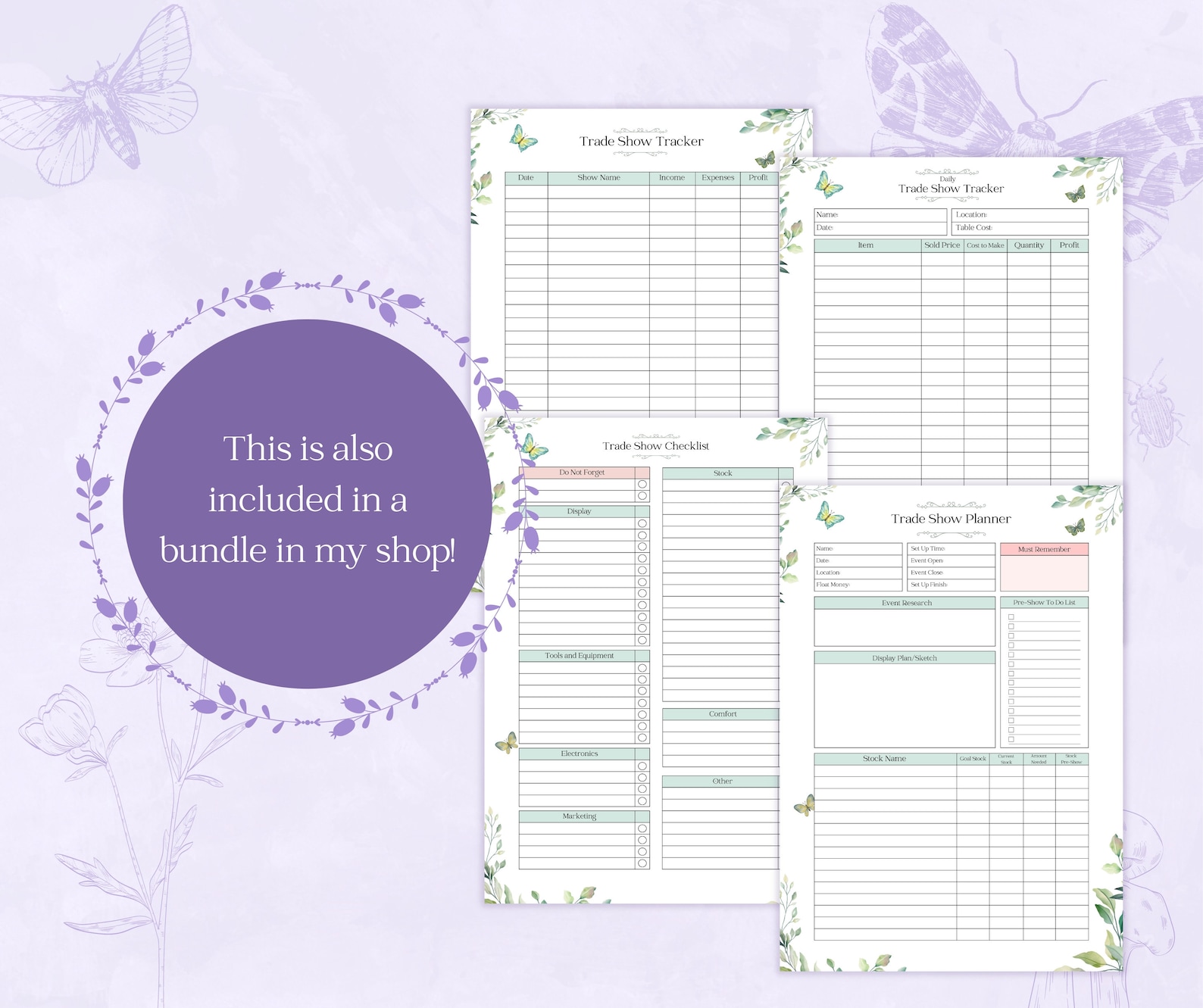 Trade Show Planner Printable PDF | Craft Fair Planner | Small Business ...