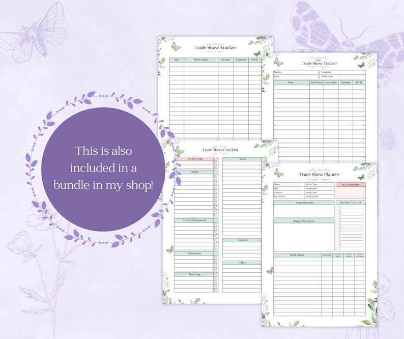 Trade Show Planner Printable PDF | Craft Fair Planner | Small Business ...
