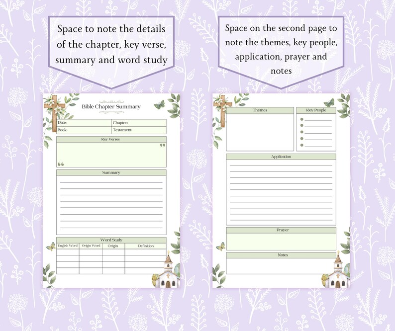 Bible Chapter Summary Printable PDF | Bible Chapter Study Journal ...