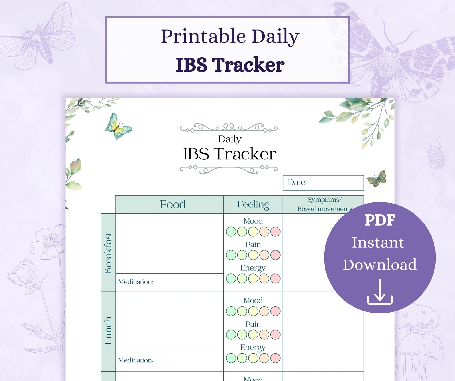 IBS Tracker Printable PDF | Symptom Tracker | Gut Health | IBS Journal ...
