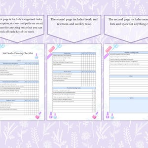 Nail Salon Cleaning Checklist Printable PDF | Nail Salon Documents ...