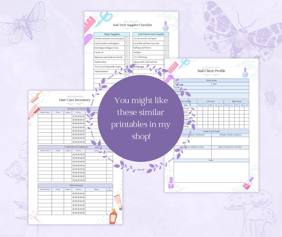 Nail Technician Checklist Printable PDF | Nail Salon Checklist | Nail ...