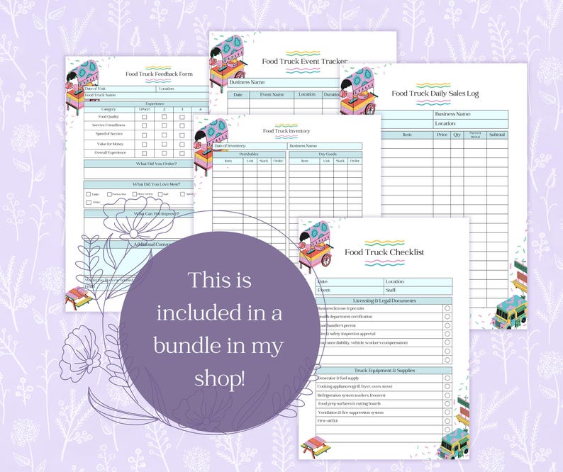 Food Truck Daily Sales Log Printable PDF | Daily Sales Tracker | Vendor ...