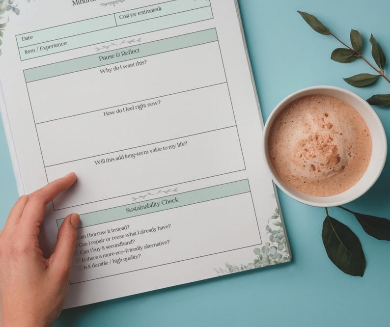 Mindful Consumption Log Printable PDF, Intentional Spending Tracker ...